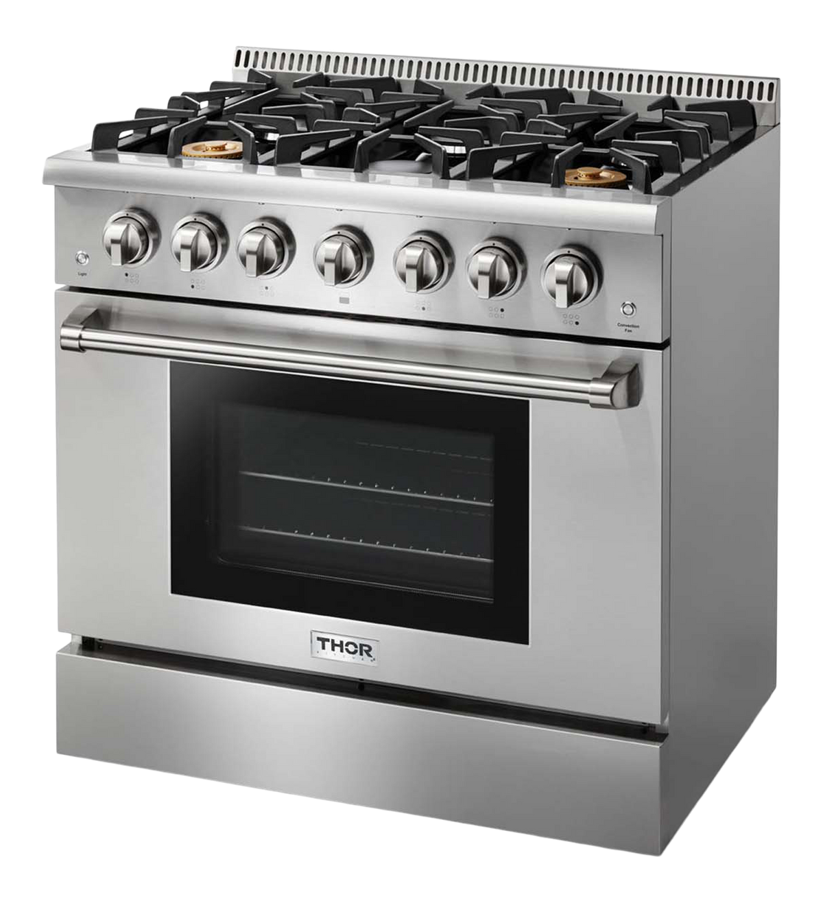 Buy 36 Inch Stainless Steel Dual Fuel Gas Range & Stove (HRG3618U ...